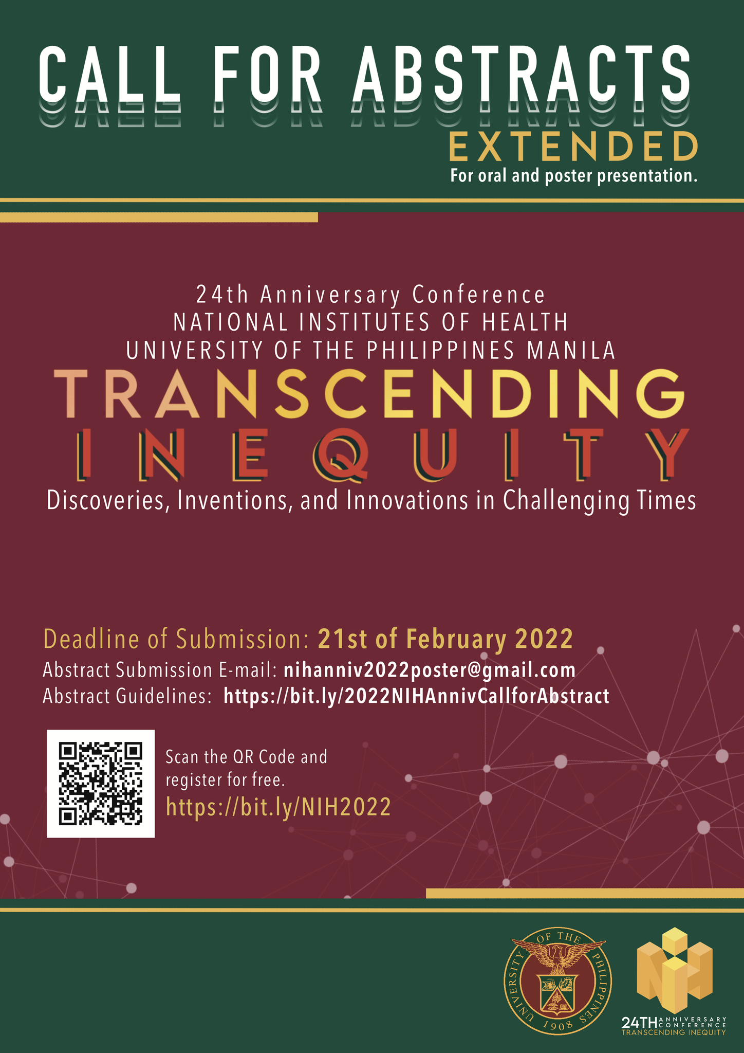 Call For Abstracts For Poster Presentation 24th National Institutes Of